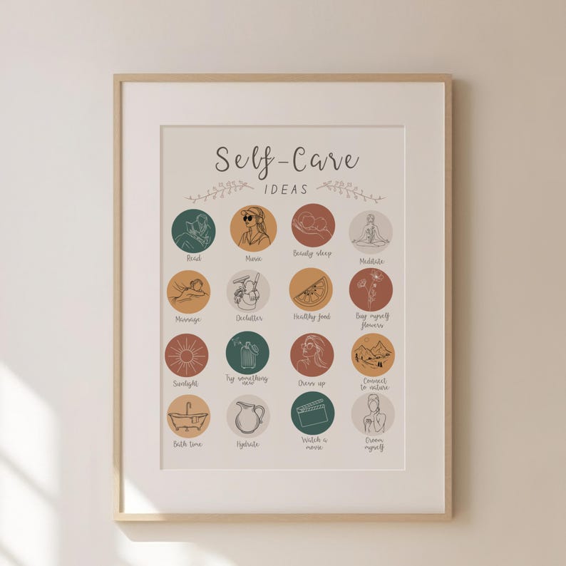 Self Care Ideas, Self Care Digital Poster, Self Love, Mental Health ...