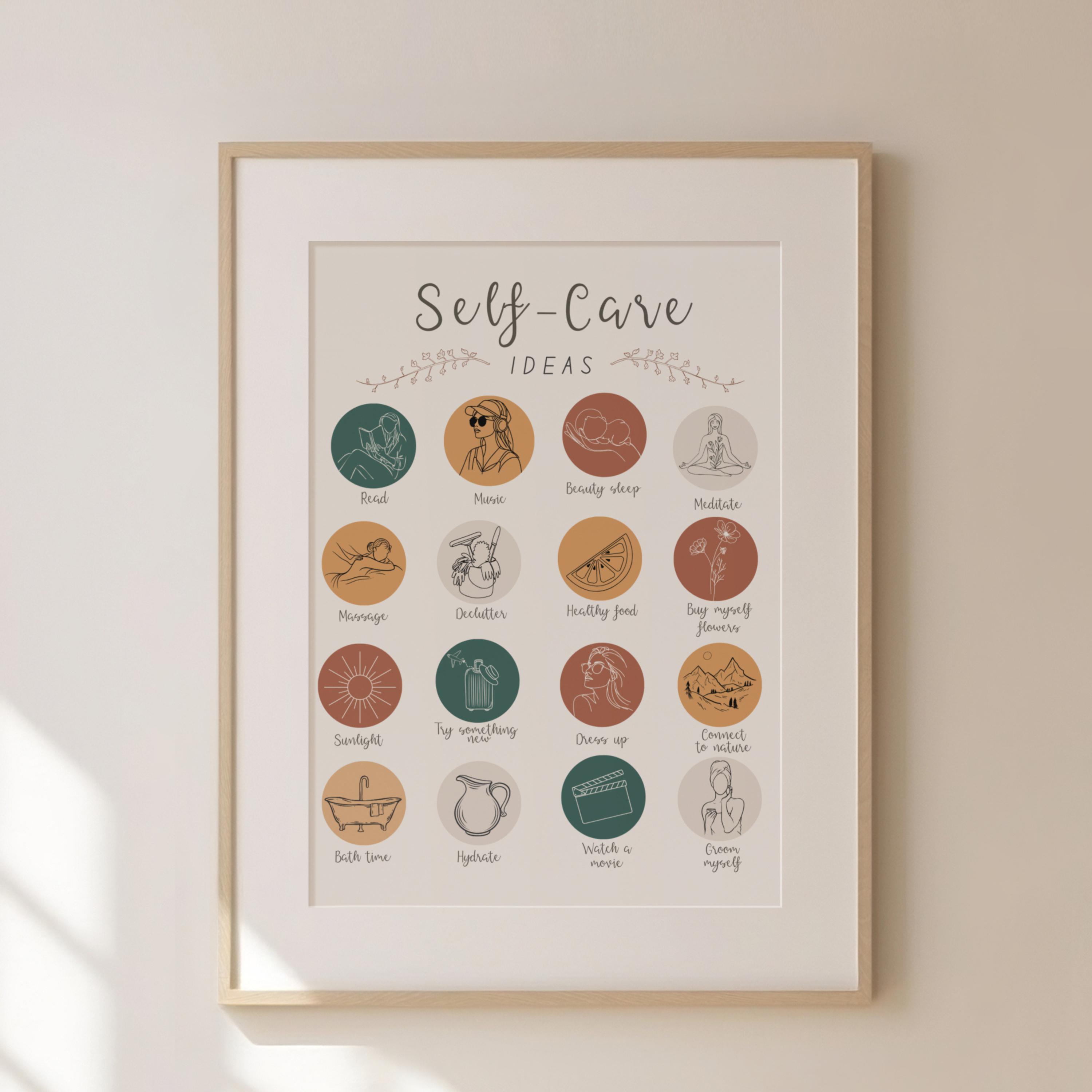 Self Care Ideas, Self Care Digital Poster, Self Love, Mental Health ...