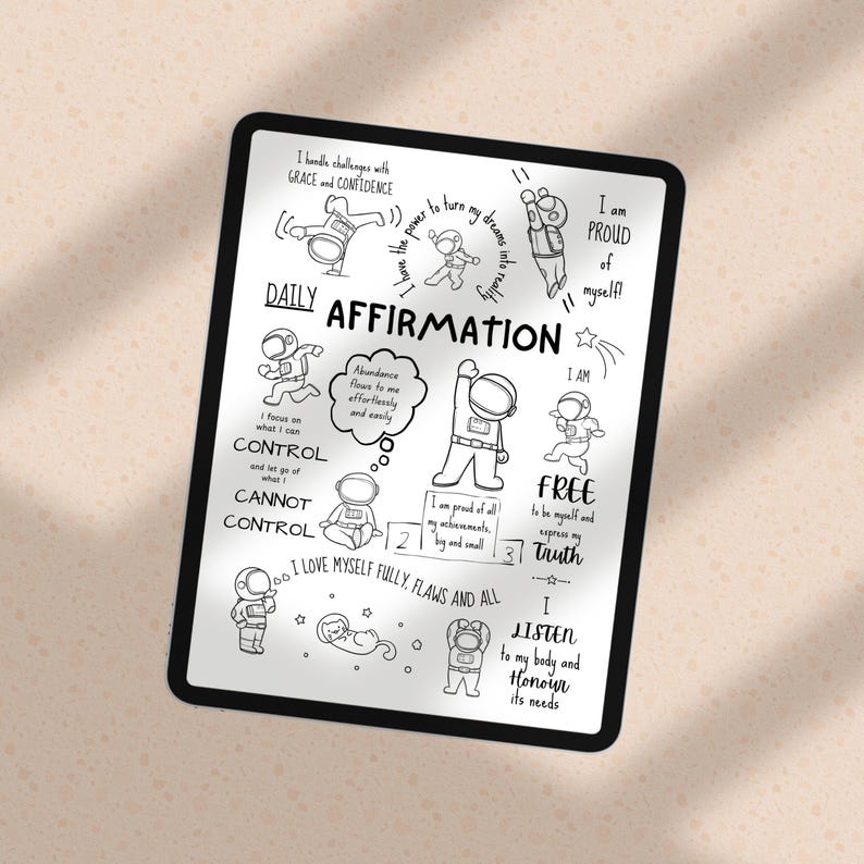 Daily Affirmations Poster, Affirmation Wall Art for Therapy Office ...