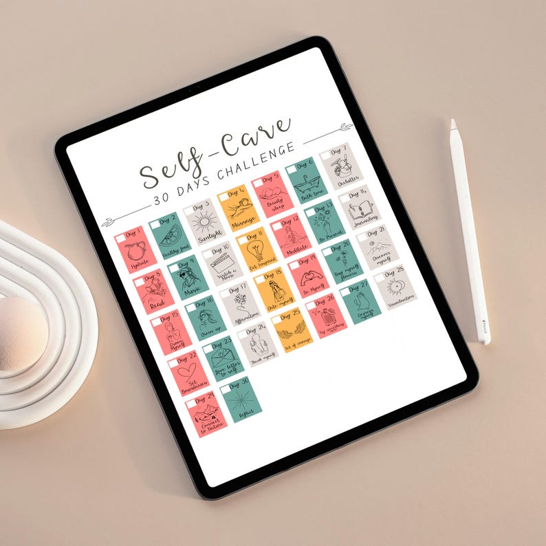 Self Care Planner | Self Care Checklist Bundle | Editable Self-care ...