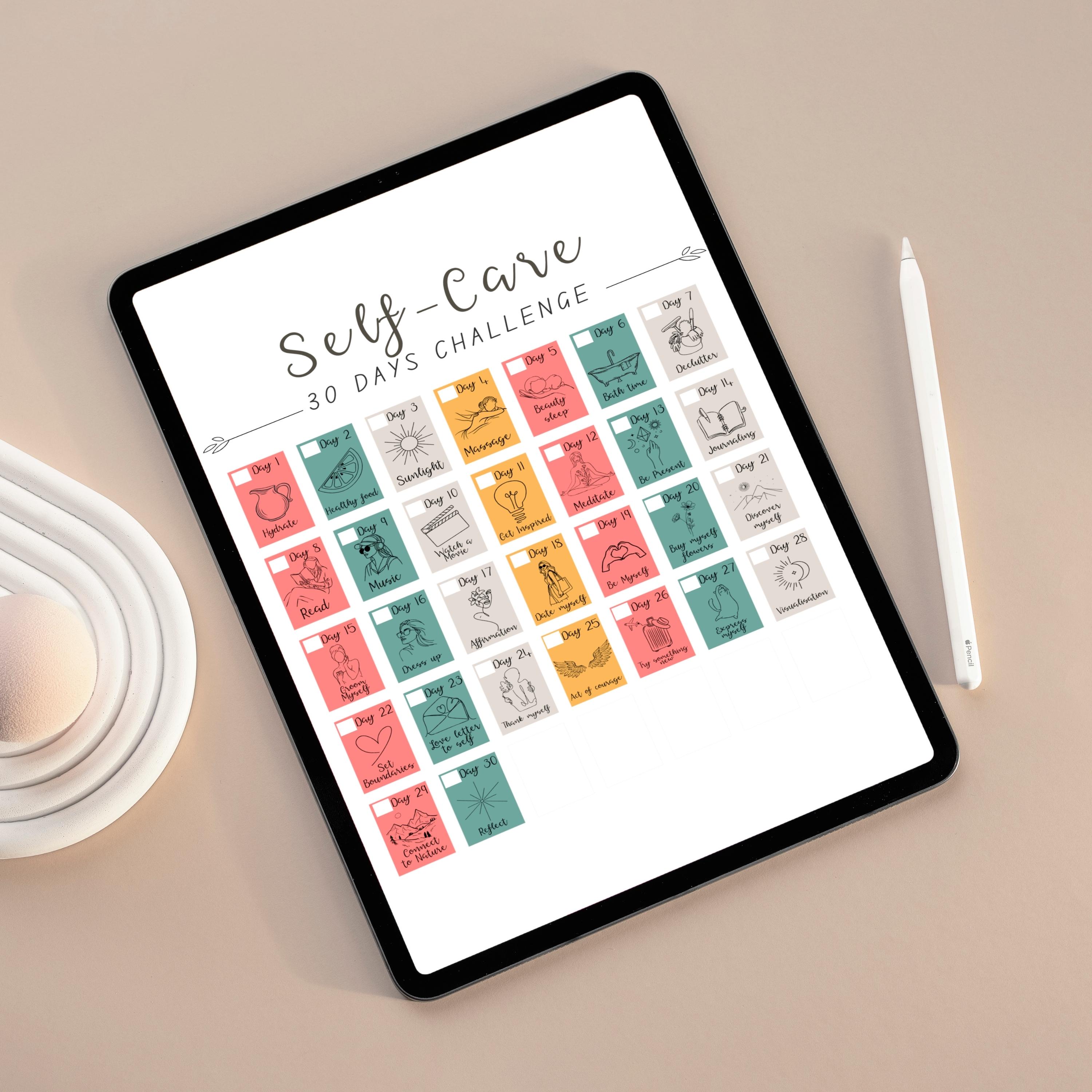 Self Care Planner | Self Care Checklist Bundle | Editable Self-care ...