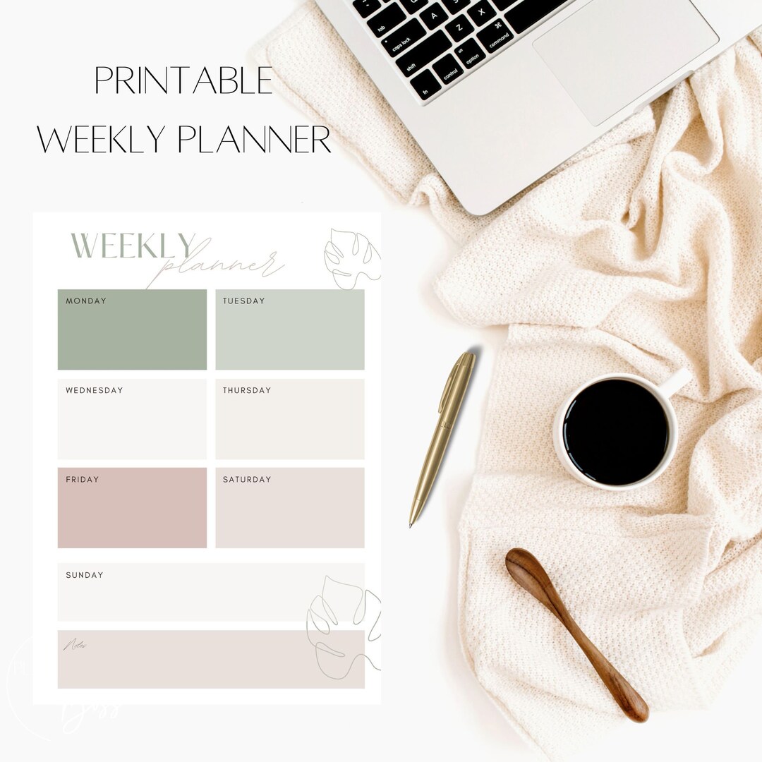 Weekly Planner Printable to Do List, Minimal Weekly Schedule, Weekly ...