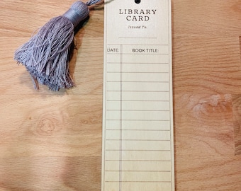 Library Card Bookmark Reading Log Bookmark Vintage Library Card Book ...