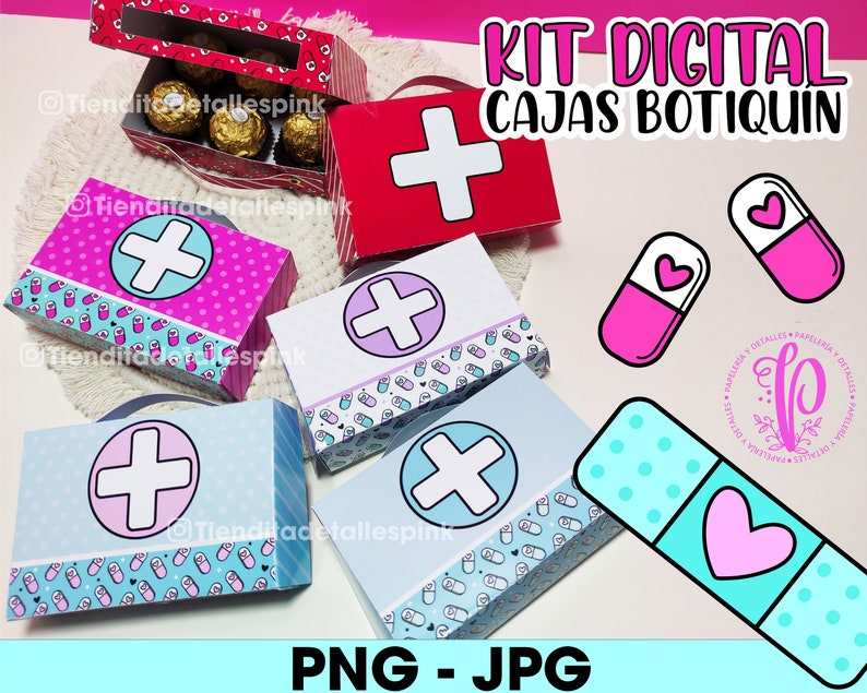 Template Caja Botiquín, Caja día de la enfermera, Día de la enfermera ...