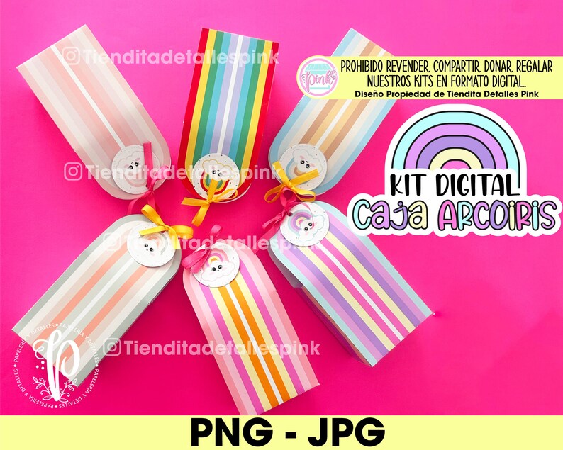 Rainbow Box Template, Rainbow Box - Etsy