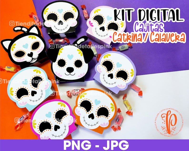 Template Cajitas Catrina, Template Cajitas Calavera - Etsy