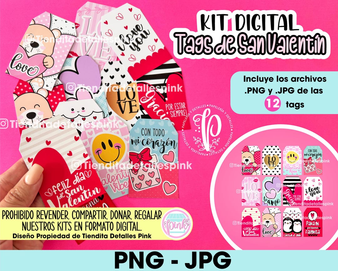 Template Tags de San Valentín, tags día del amor, valentines day - Etsy ...