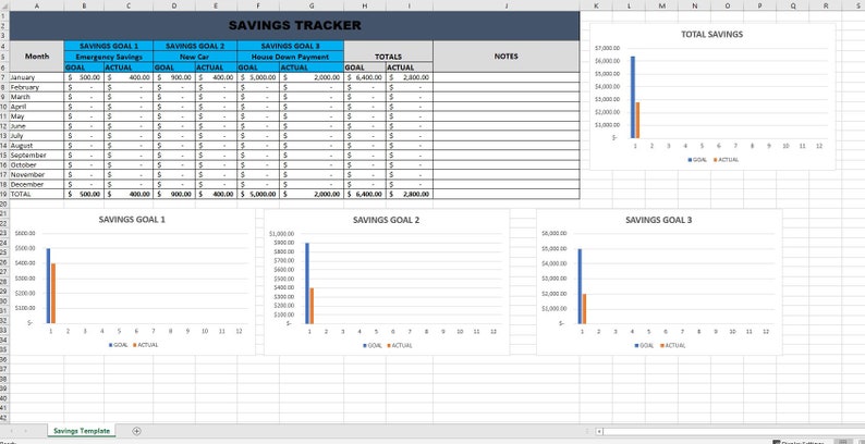 Savings Template| Personal Finance| Savings Planning - Etsy