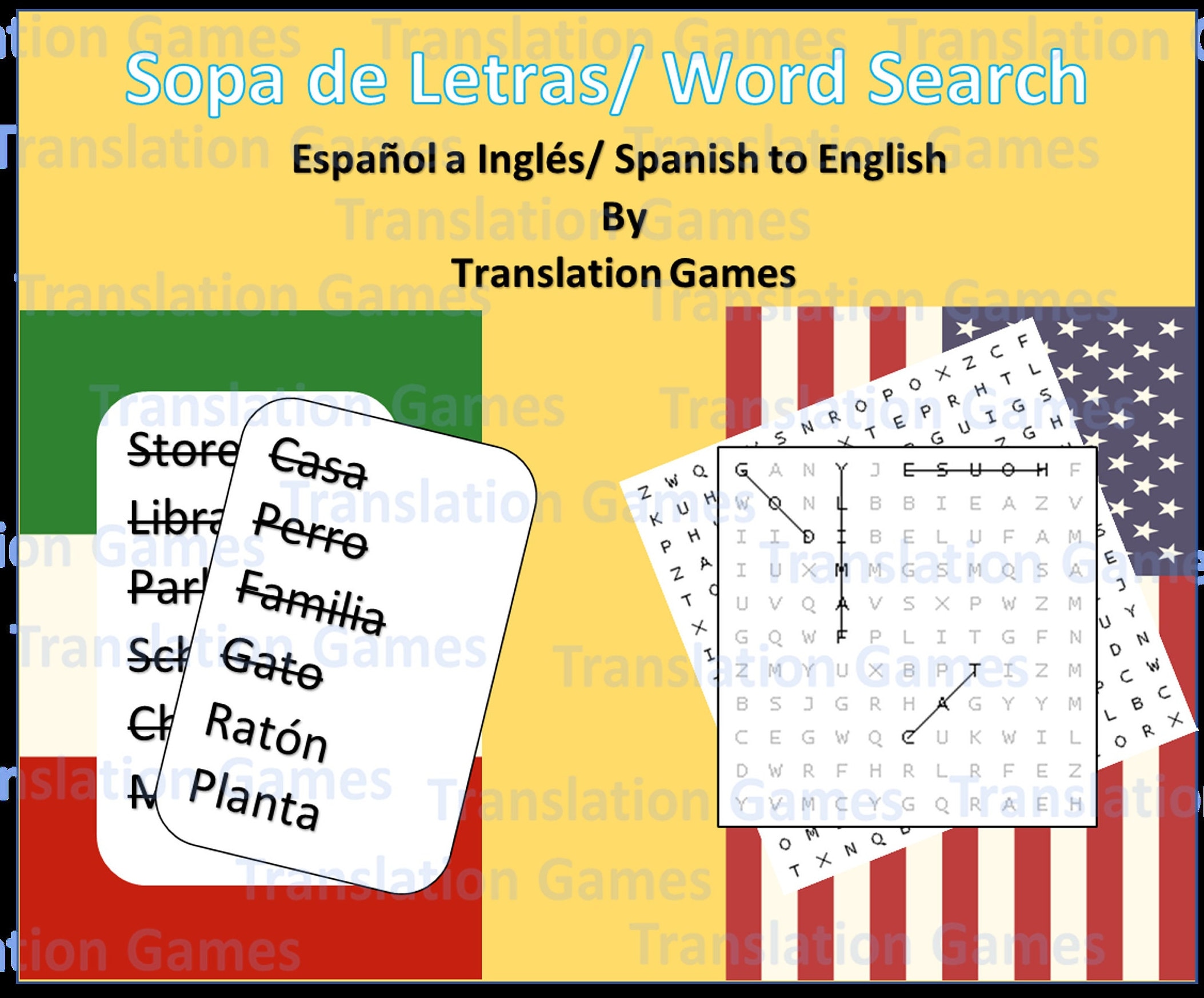 Cómo Pasa El Tiempo Sopa De Letras Juego De Traducción De Español a ...