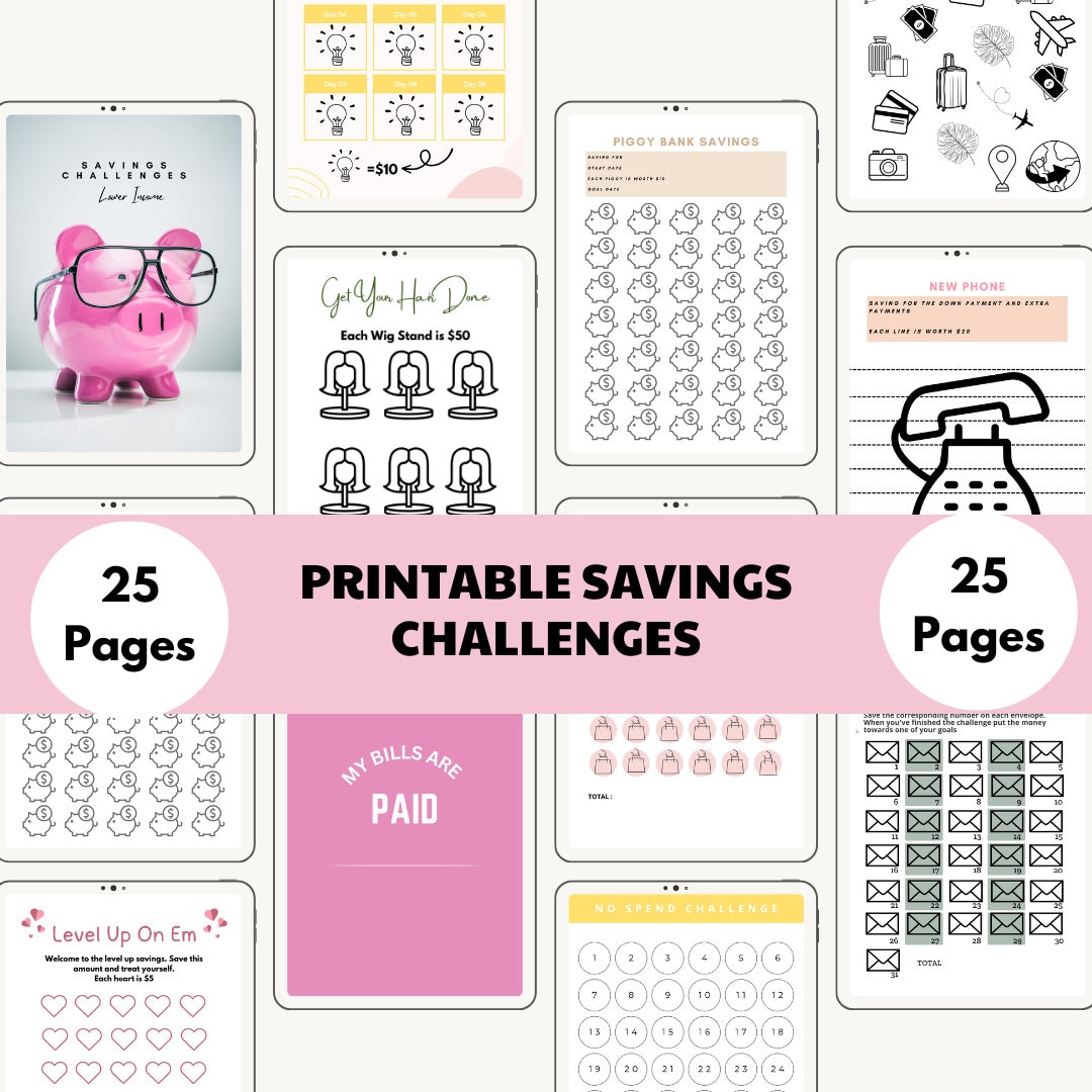 Savings Challenge Printable, Emergency Fund Tracker, Emergency Fund ...