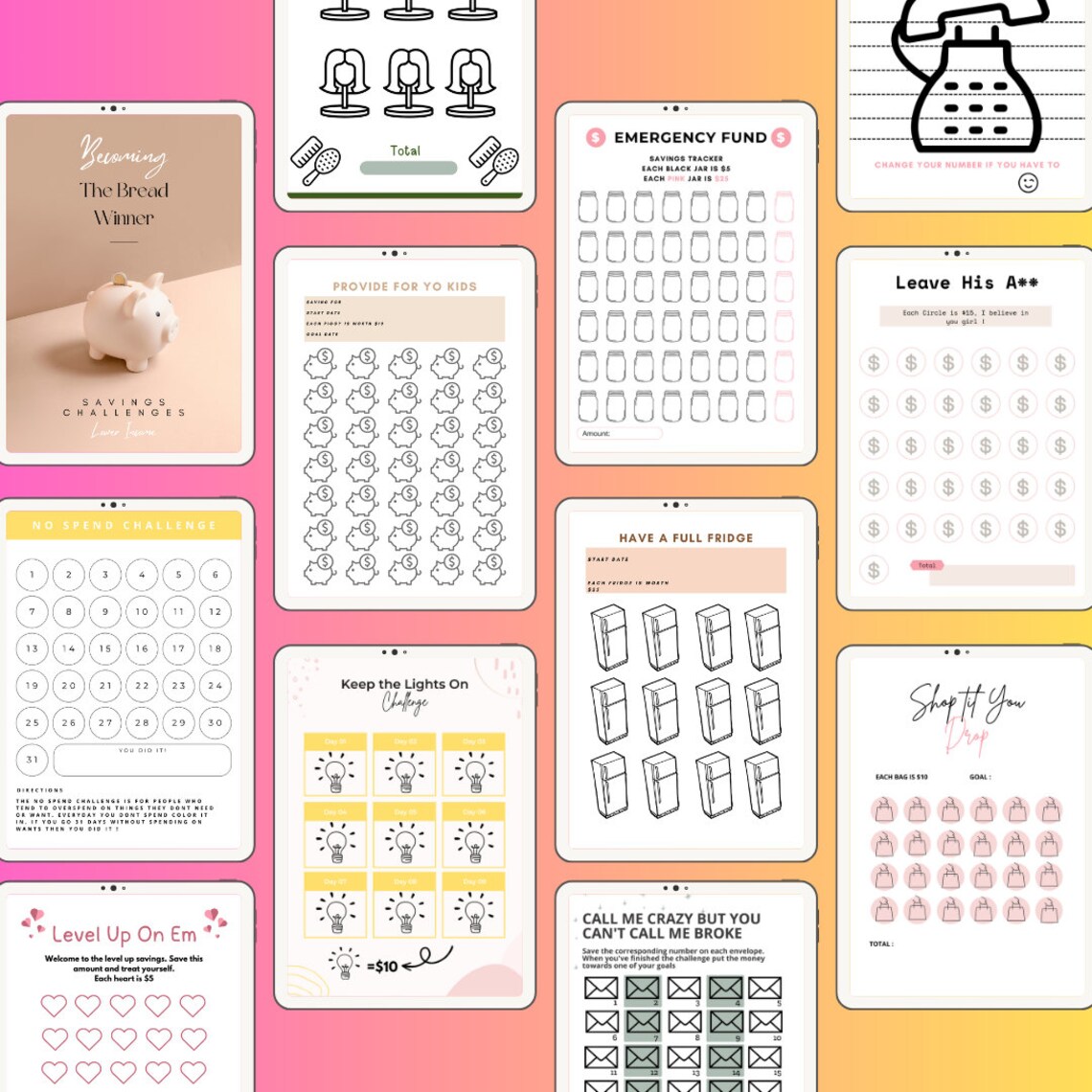 Savings Challenge Bundle Book Savings Challenge Tracker Savings