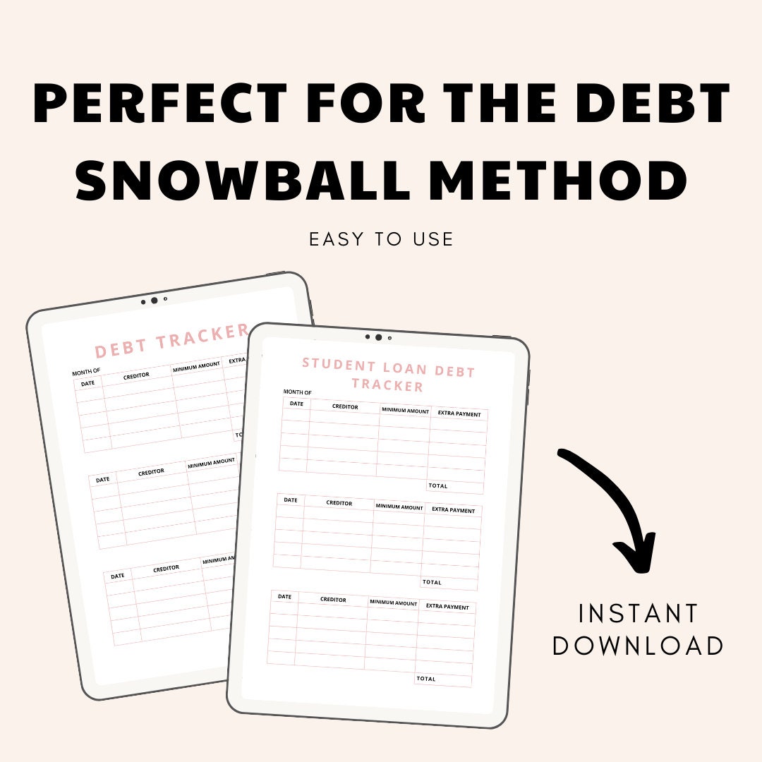 Debt Tracker Printable, Visual Debt Tracker Printable, Student Loan ...