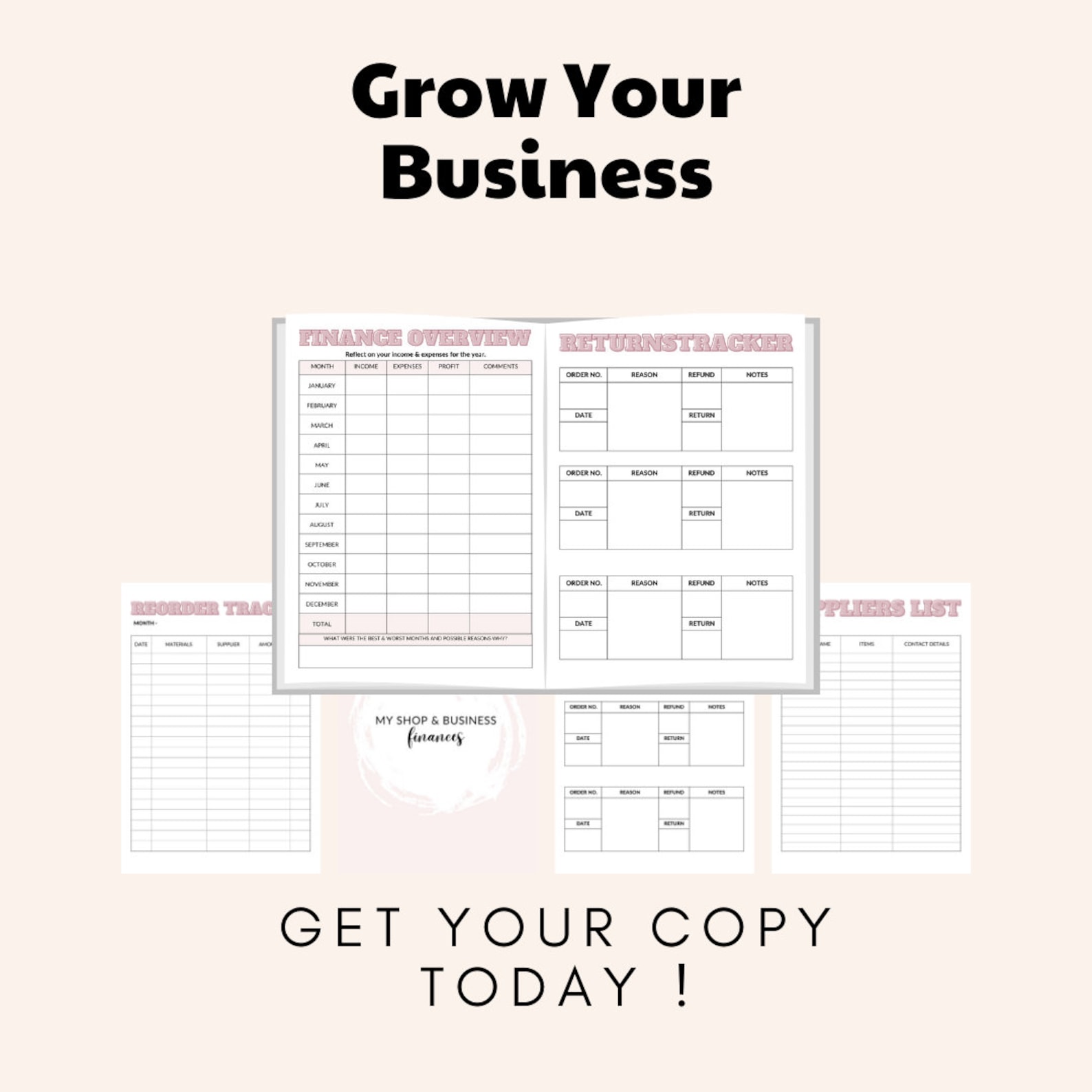Small Business Digital Planner, Customizable Planner, Entrepreneur ...