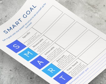 SMART Goal Setting Worksheet - Etsy UK