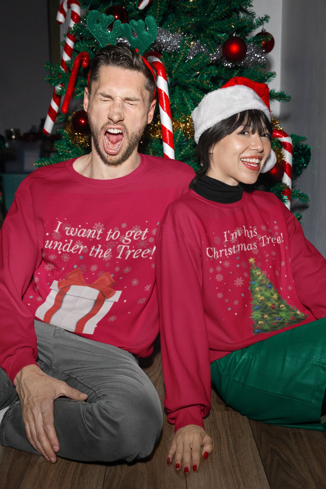 Couples Christmas Sweaters Spicy Couple Christmas Pajamas - Etsy
