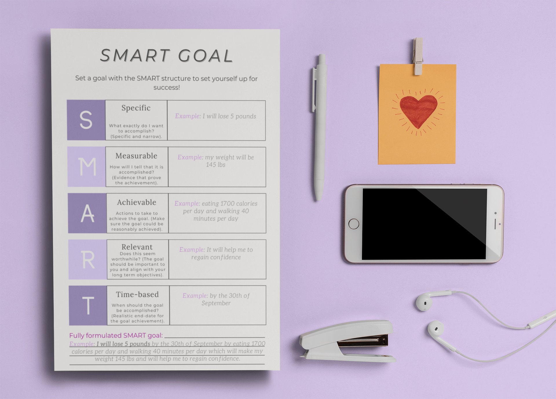 SMART Goal Setting Worksheet - Etsy