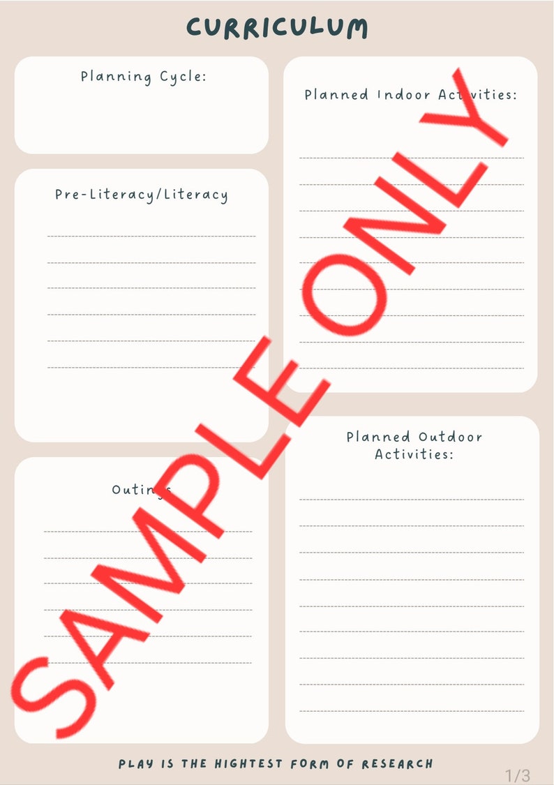 EYLF Curriculum - Etsy