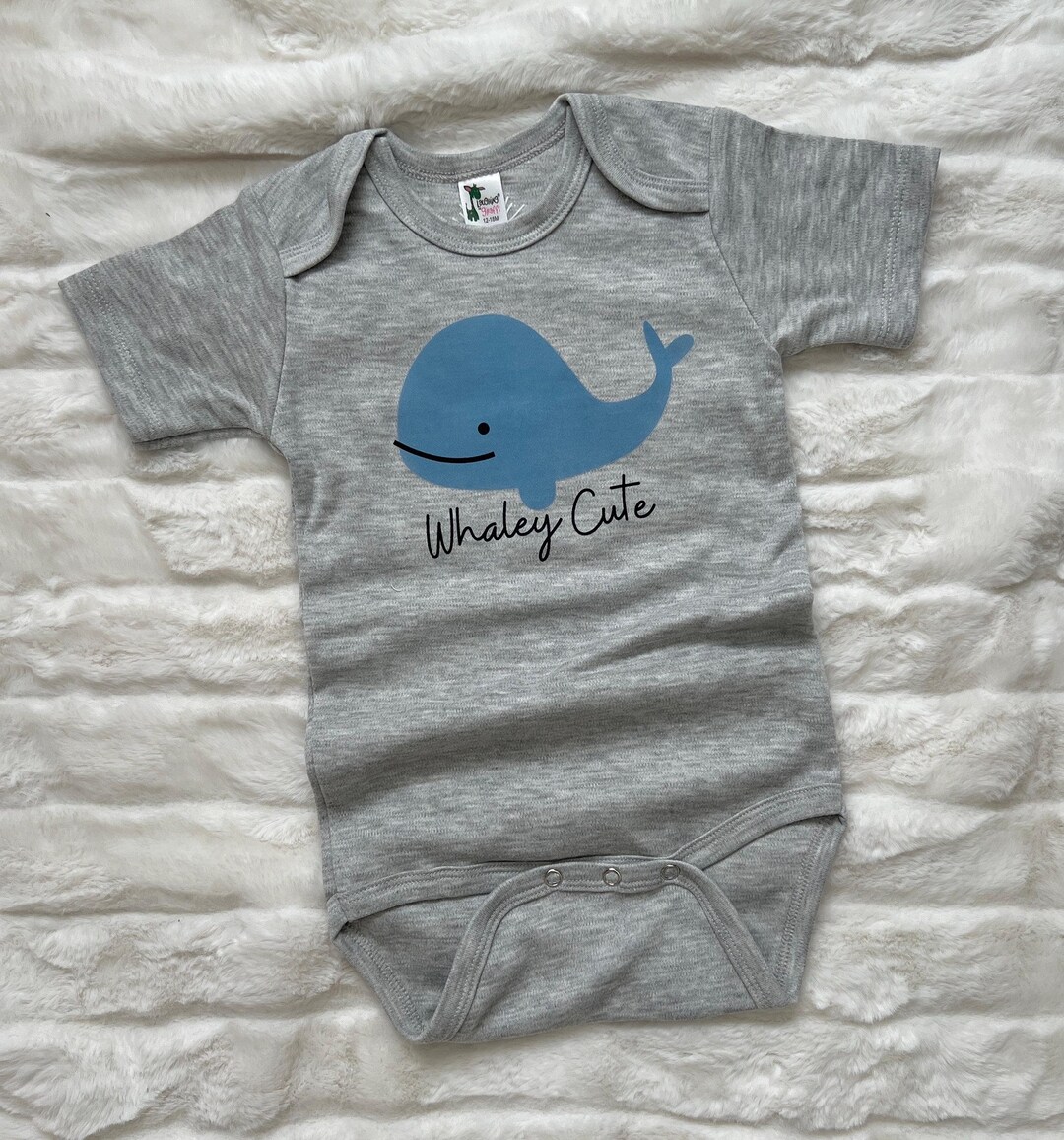 Baby Boy 'whaley Cute' Bodysuit, Cute Baby Outfit, Baby Whale Bodysuit ...