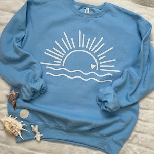 Sunshine Crew Neck Sweatshirt, Comfy Sweatshirt, Sun Sweatshirt for ...
