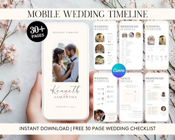 Canva wedding timeline | Beachweddingtips.com