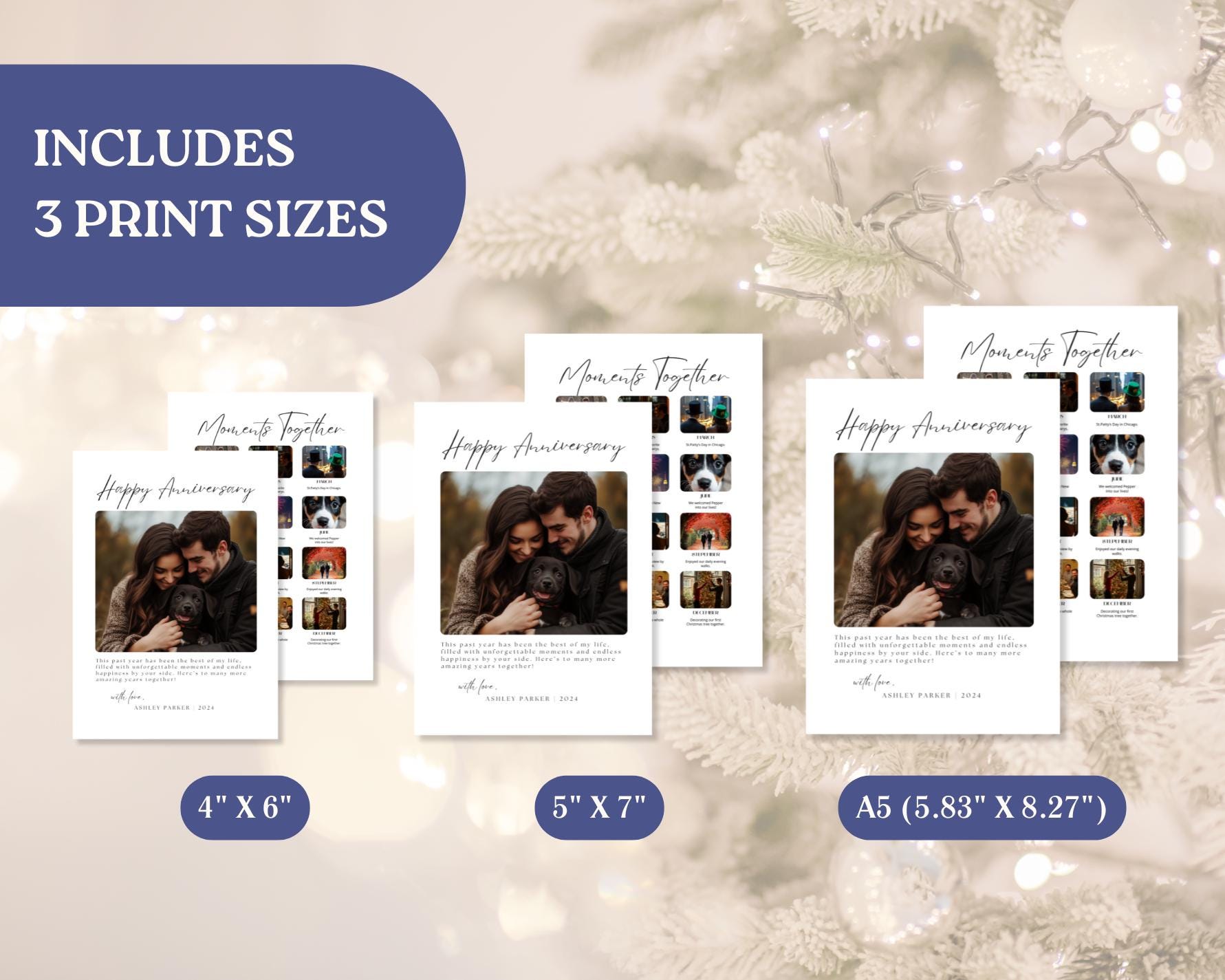 Anniversary Year Recap Photo Collage: Canva Template (digital Download ...