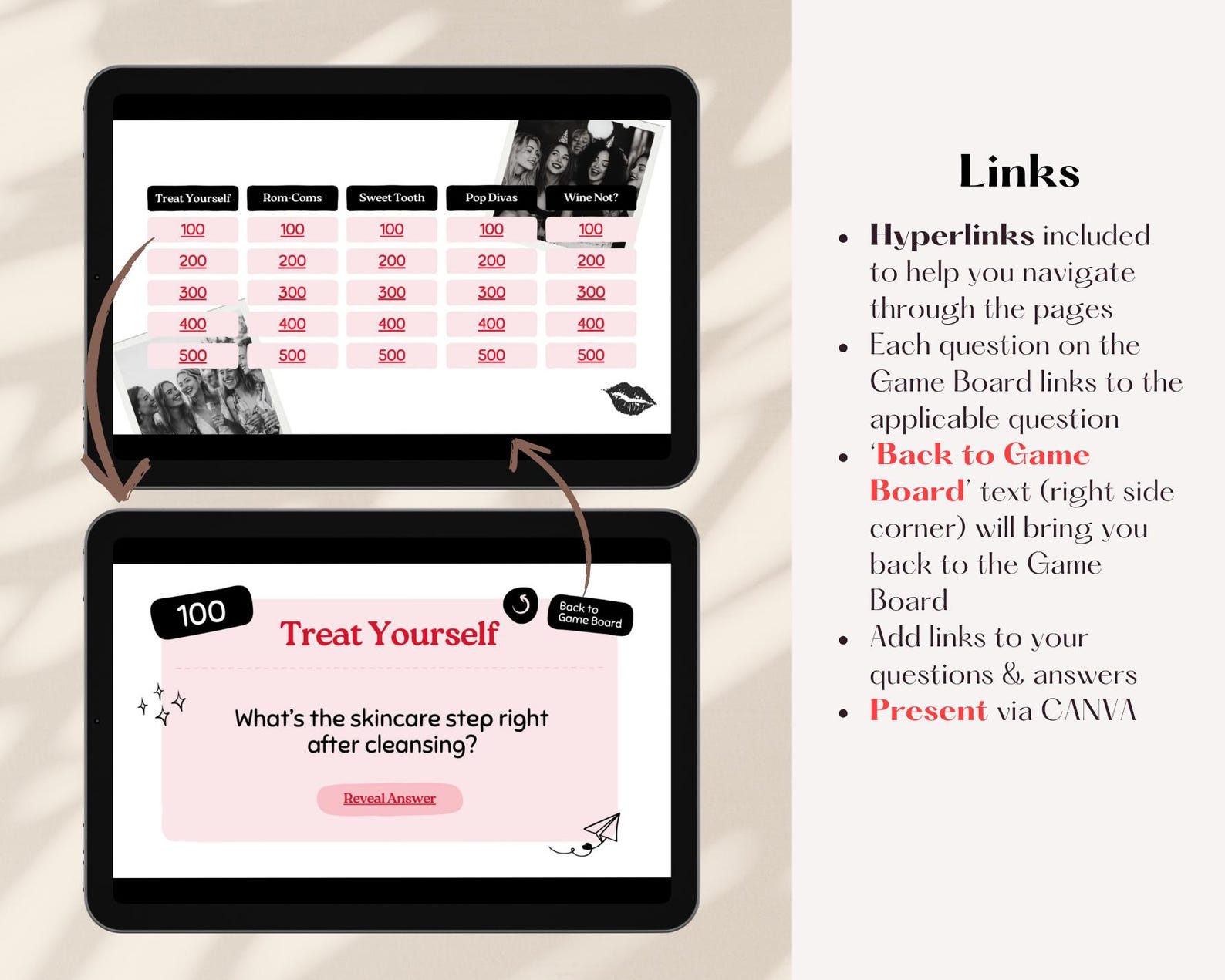 Galentine's Jeopardy Game: Editable Ladies Night Party (canva Template ...