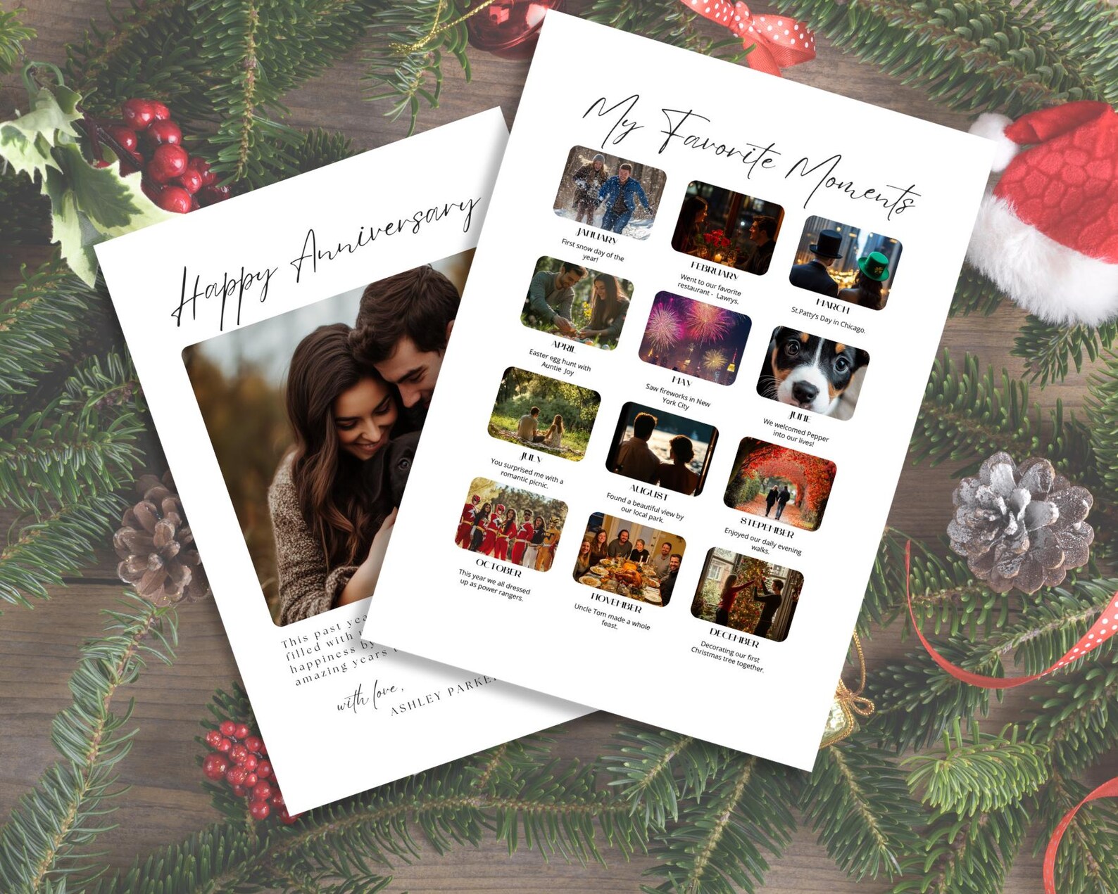 Anniversary Year Recap Photo Collage: Canva Template (digital Download ...