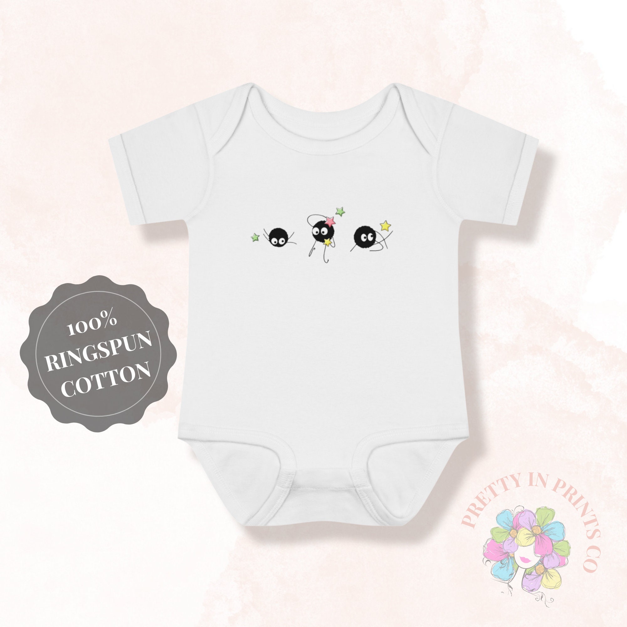 Studio Ghibli Spirited Away Soot Sprites Baby Onesie Pregnancy Reveal ...
