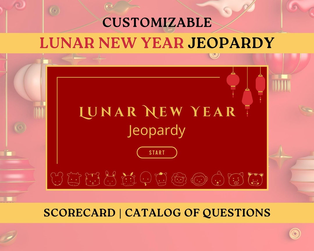 Lunar New Year Jeopardy Game | Canva Template Editable Presentation ...