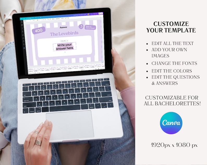 Lavender Floral Bridal Shower Jeopardy Game: Editable Canva Template ...