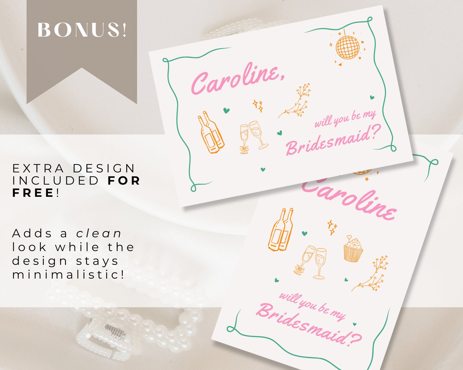 Hand Drawn Bridesmaid Proposal Card Template | Canva Template, Doodle ...