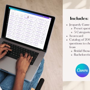 Lavender Floral Bridal Shower Jeopardy Game | Canva Template Editable ...