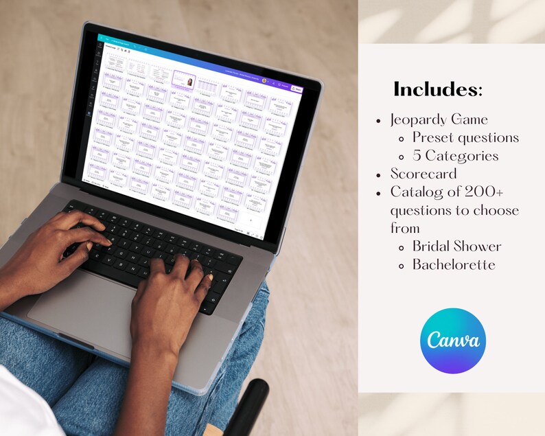 Lavender Floral Bridal Shower Jeopardy Game: Editable Canva Template ...