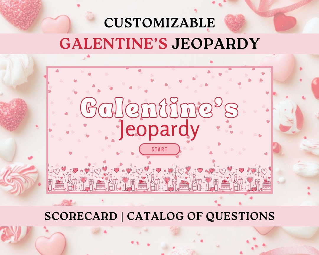 Galentine's Jeopardy Game: Editable Party Presentation (canva Template ...