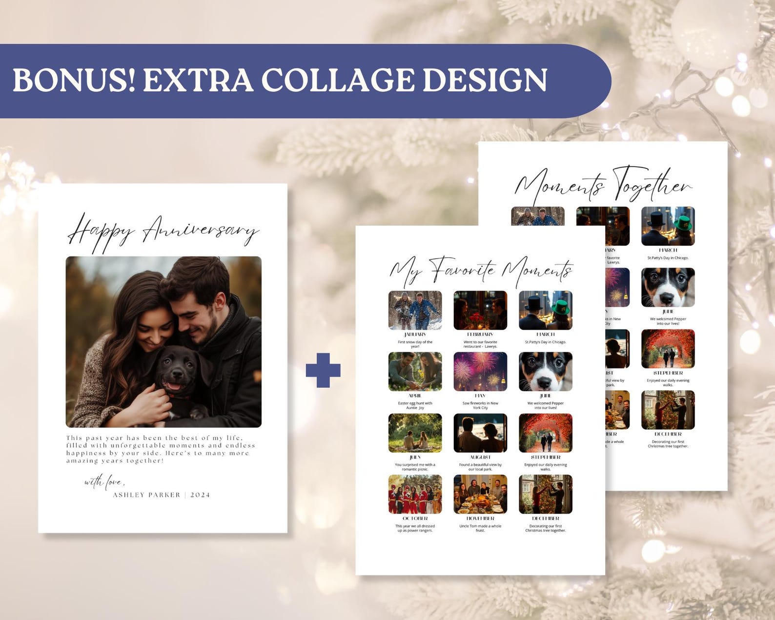 Anniversary Year Recap Photo Collage: Canva Template (digital Download ...