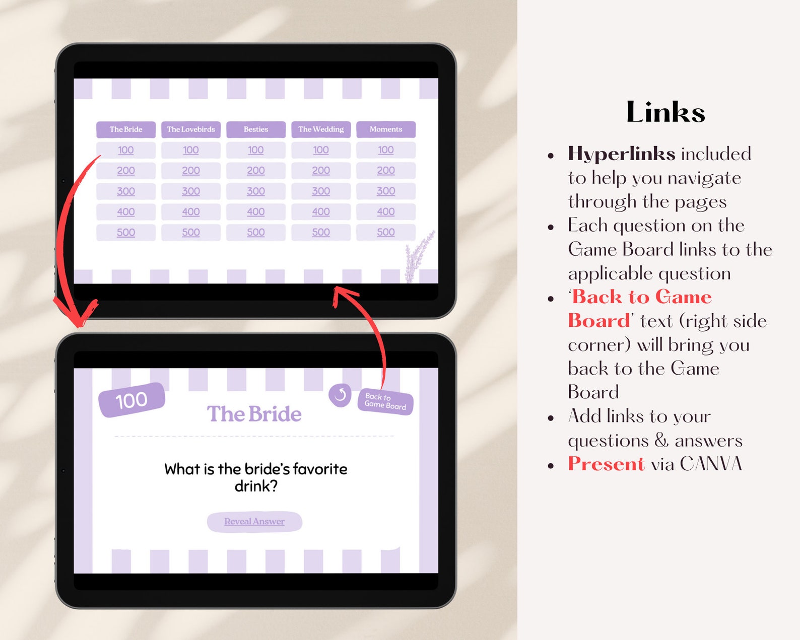 Lavender Floral Bridal Shower Jeopardy Game | Canva Template Editable ...