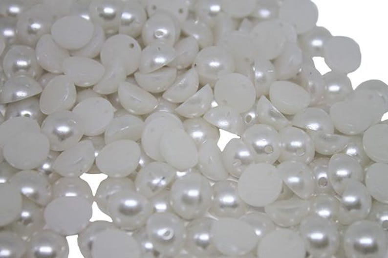 Sew-on Half Pearls | 100g 10mm | White | High Gloss Beads | Craft ...