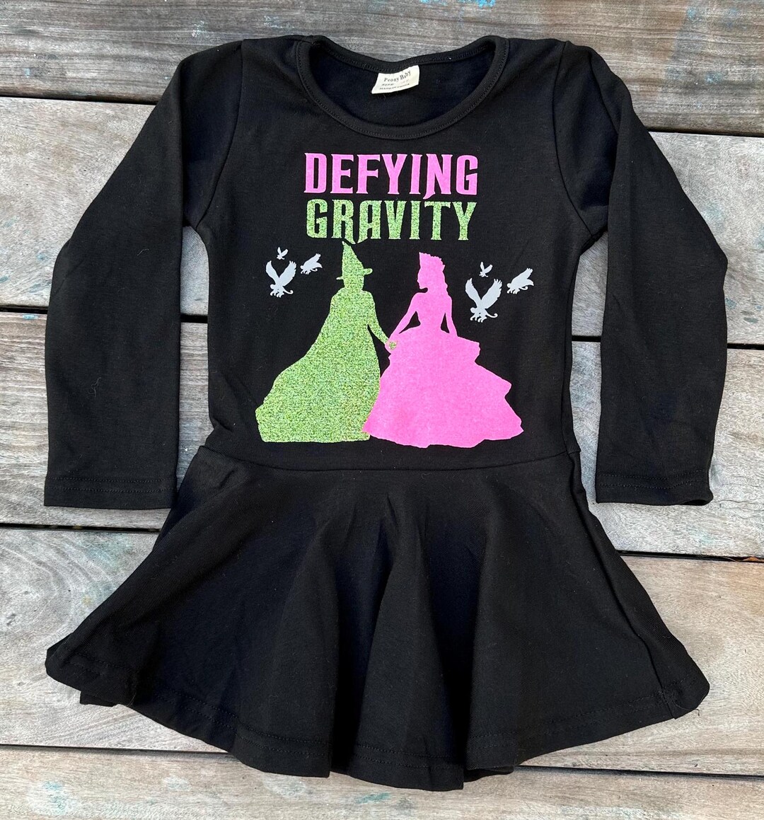 Baby/toddler/kids Wicked Defying Gravity Glitter Dress - Etsy