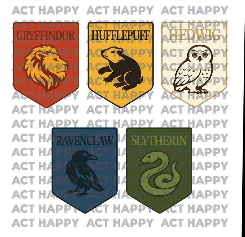 Harry Potter House Crests SVG - Gryffindor, Slytherin, Ravenclaw, and ...