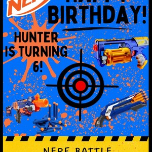 Nerf Gun Birthday Invitation Digital Download PDF Boy's Party - Etsy