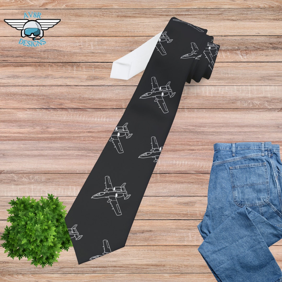 A10 Warthog Necktie, Jet Tie, Thunderbolt Necktie, Airplane Pilot Gift ...