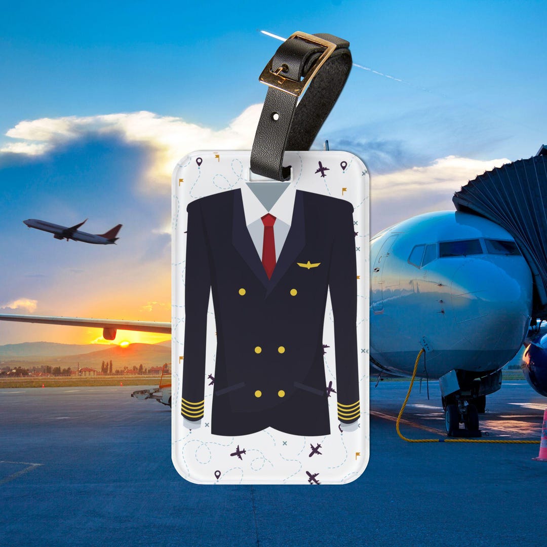 Airline Pilot Luggage Tag, Traveler Suitcase Accessory, Gift for Pilot ...