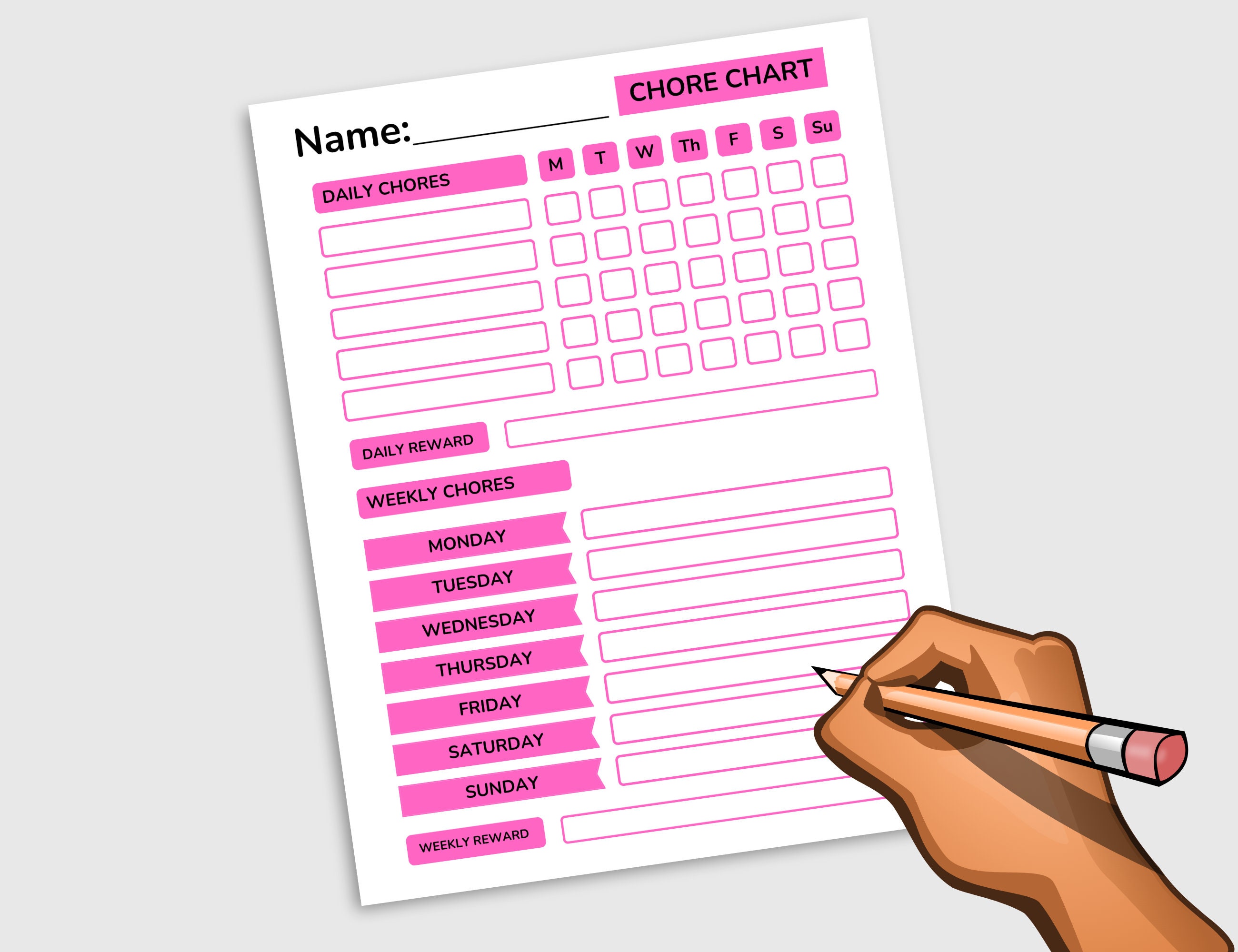 Printable Daily and Weekly Chore Chart - Etsy