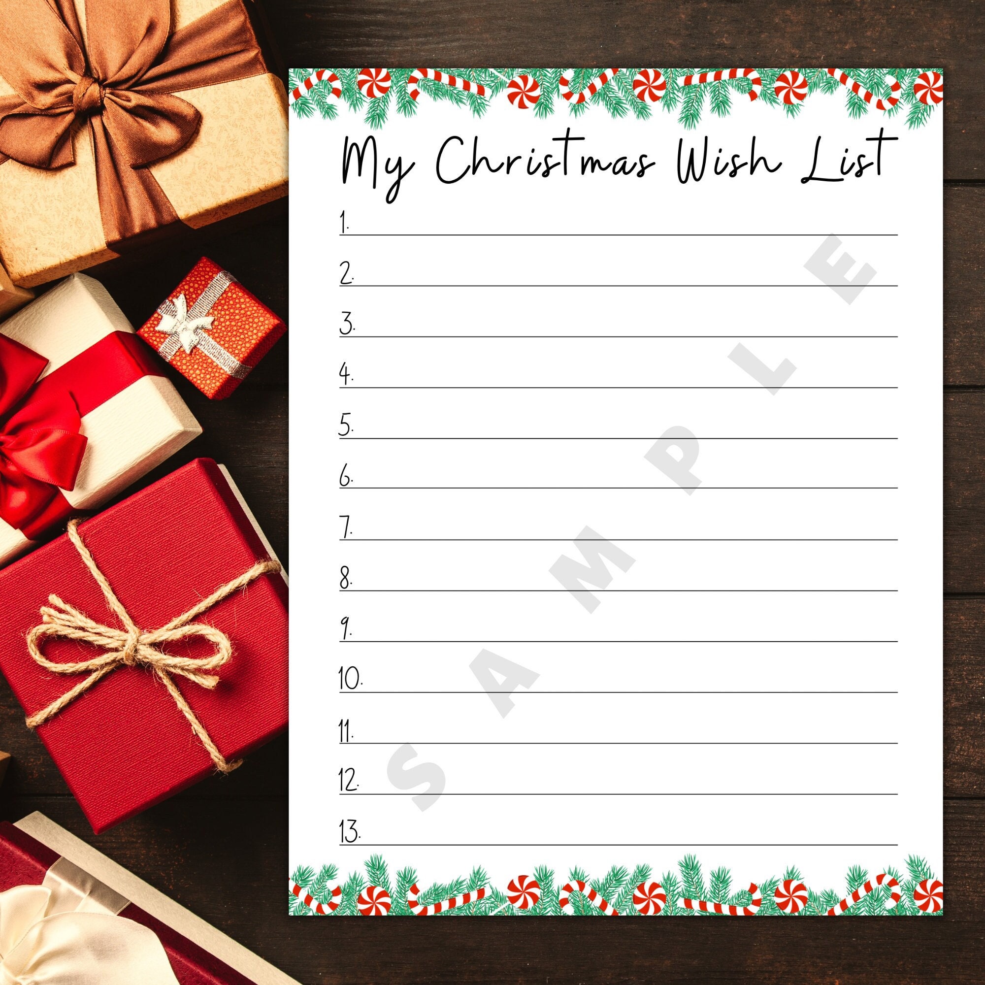 Christmas Wish List Printable, My Christmas Wish List, Instant Download ...