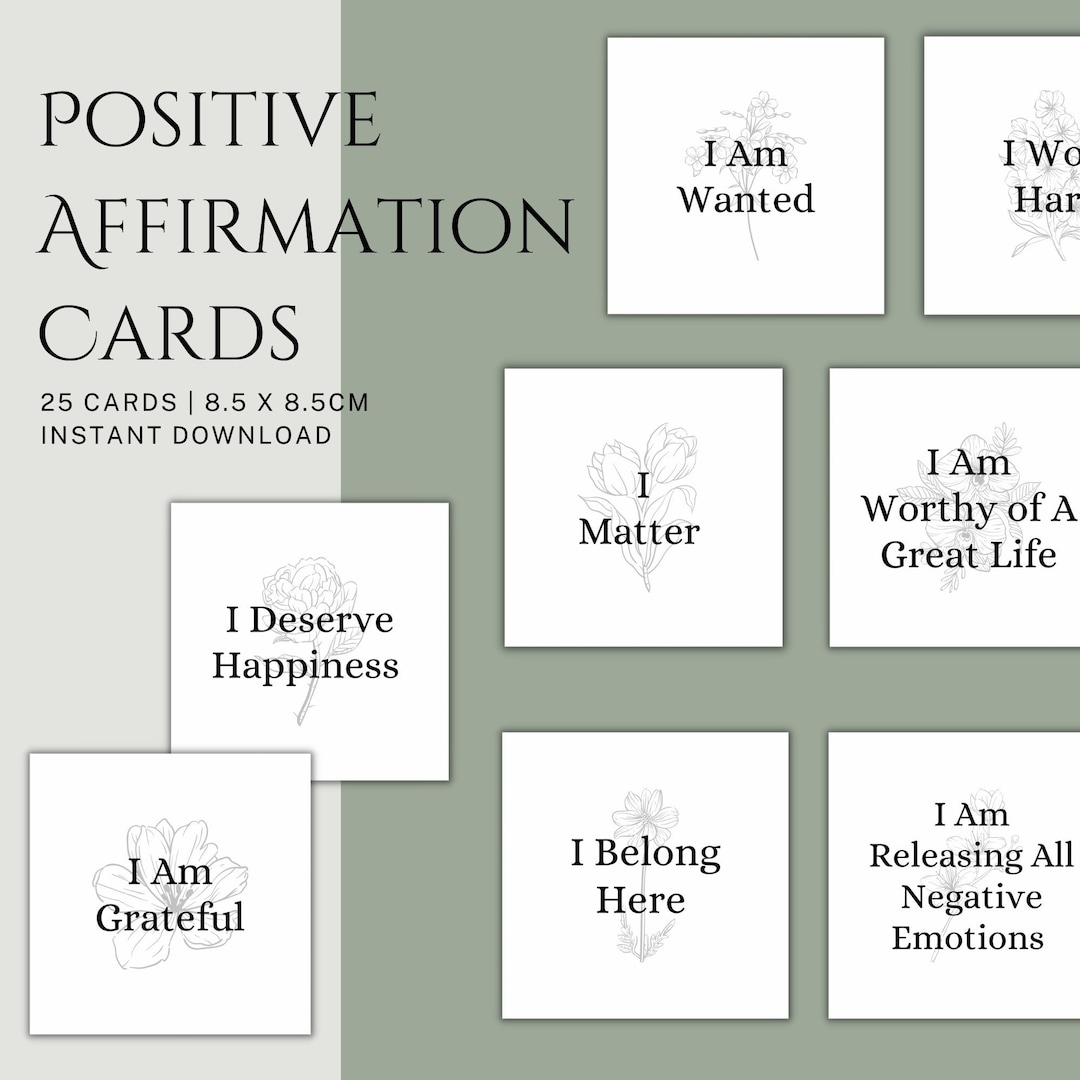 Affirmation Cards, Positive Affirmations, Instant Download, Printable ...