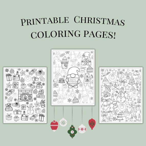 Christmas Coloring Pages Digital Download Coloring Pages - Etsy