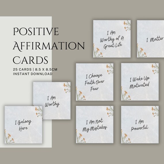25 Printable Affirmation Cards Motivational Cards - Etsy