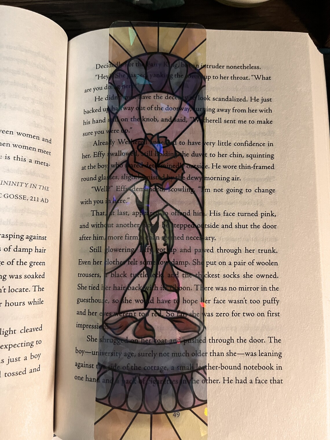Beauty Rose Transparent Holographic Bookmark | Stained Glass Bookmarks ...