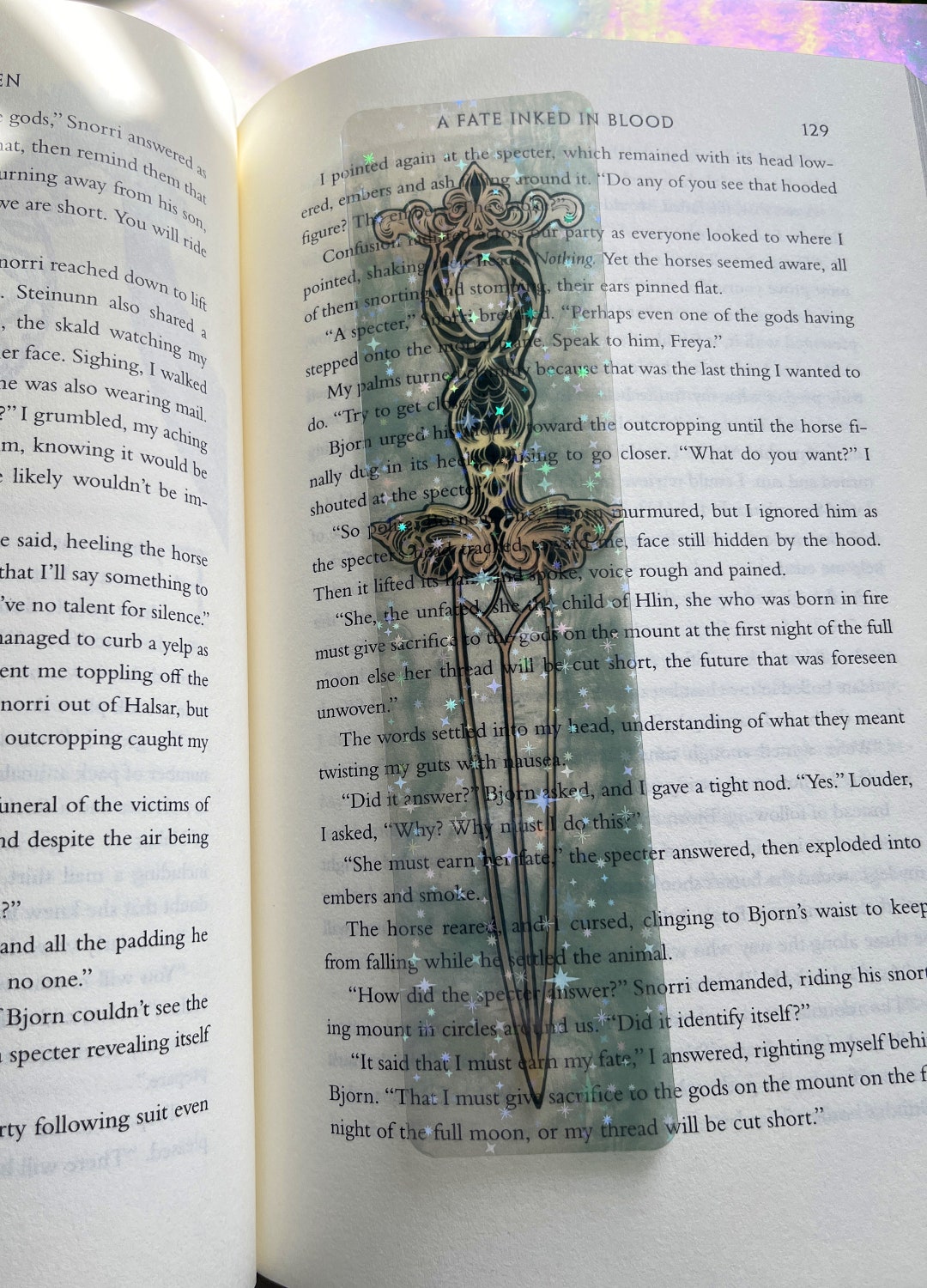 Dagger Transparent Holographic Bookmark | Stained Glass Bookmarks ...