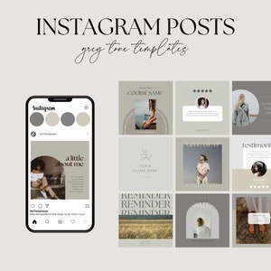 25 Grey Instagram Post Templates| Modern Templates| Engagement| Canva ...